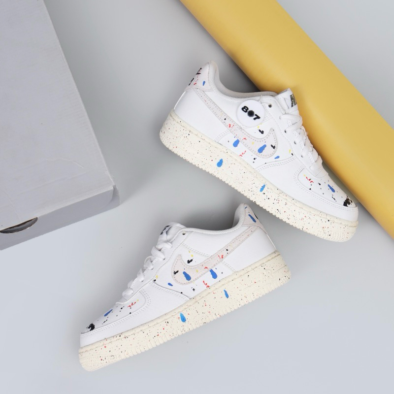 Air Force 1 Low Paint Splatter White GS Women - 807GARAGE