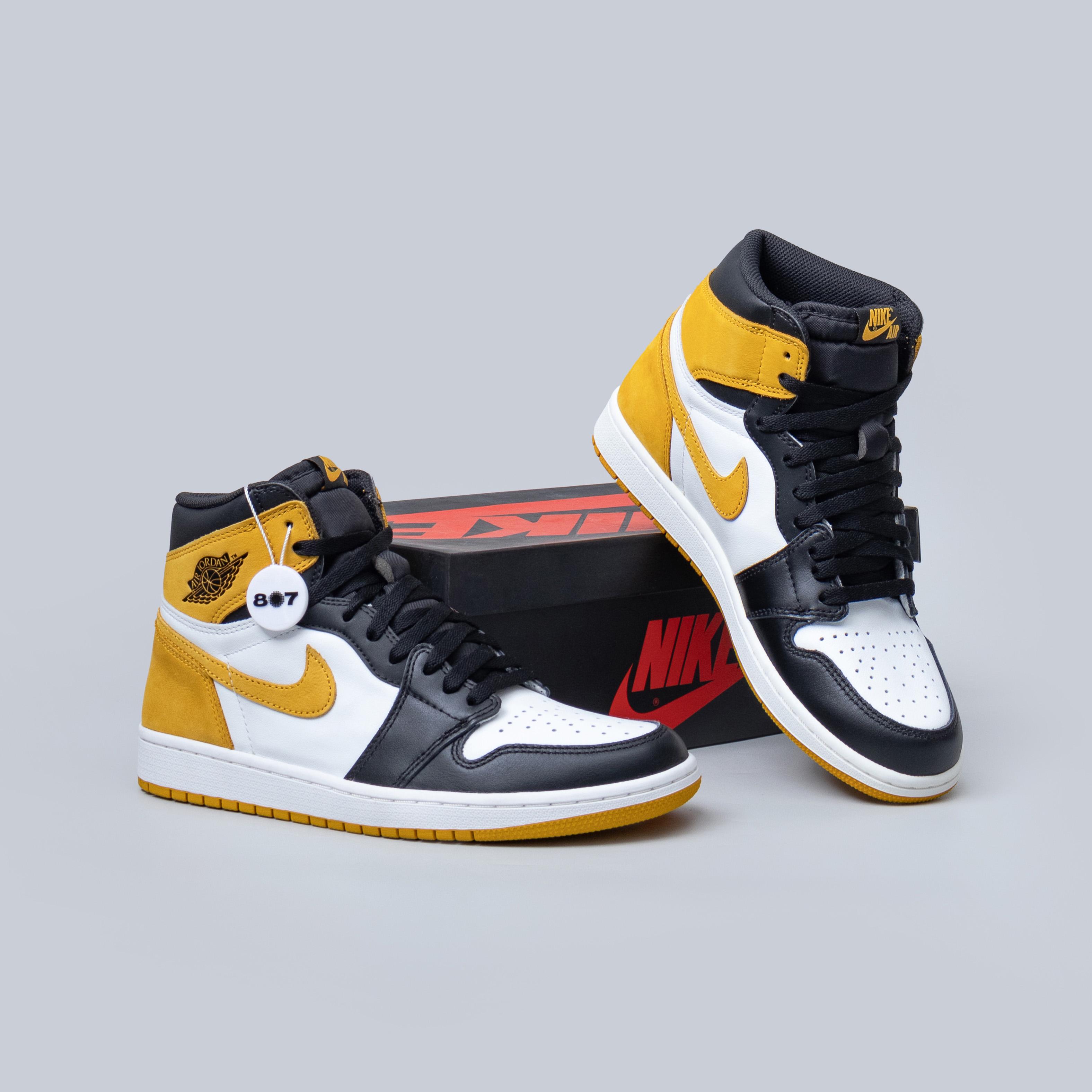 Jual Air Jordan 1 High Yellow Ochre Black - 807GARAGE